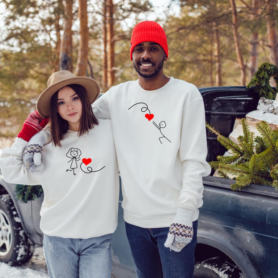 Valentines Day Stickman Couple Sweatshirt, Couple Sweat, Valentines Day ...