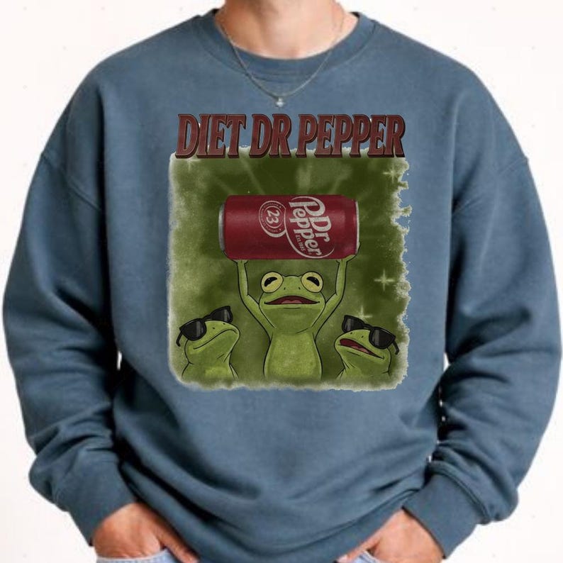 Retro Diet Dr Pepper Frog Shirt, Vintage 90s Bootleg Soda Sweatshirt ...