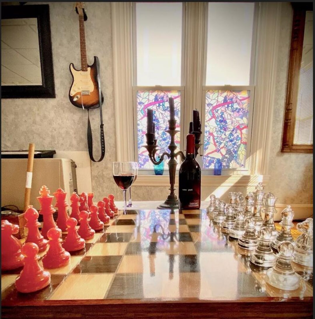 Handcrafted Tournament Size Chess Board With Lights - Etsy