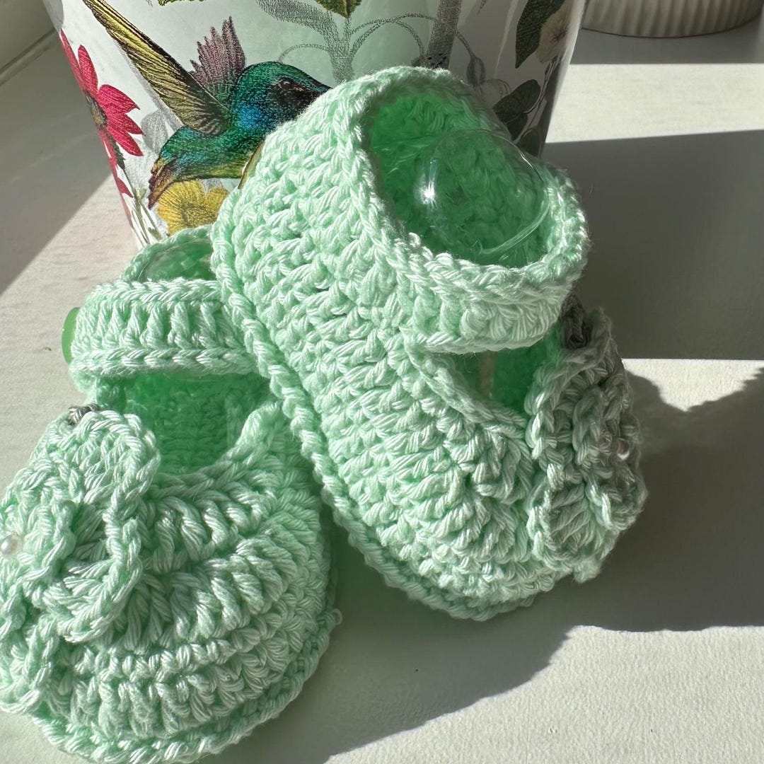 Knitpicks Baby Ballet Crochet Flower Green - Etsy