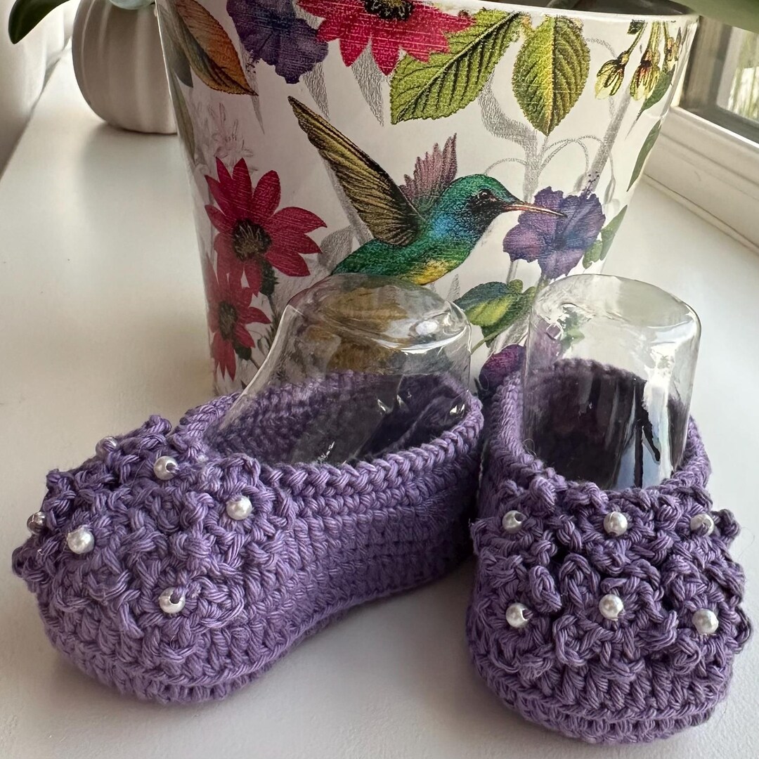 Knitpicks Baby Ballet Crochet Flower Purple - Etsy