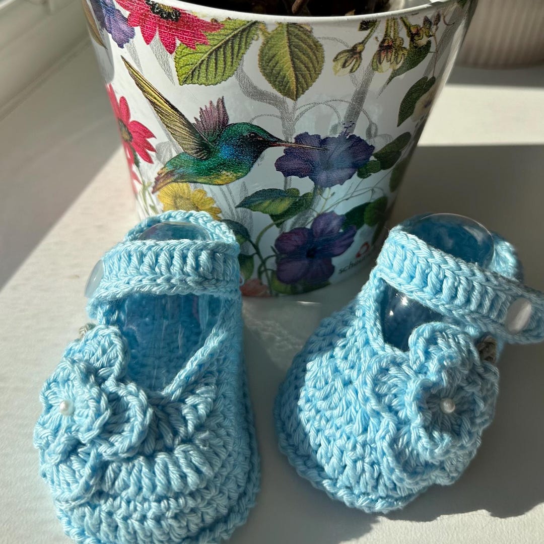 Knitpicks Baby Ballet Crochet Flower Blue - Etsy