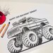 Kids Monster Truck Birthday Coloring Sheets - Etsy