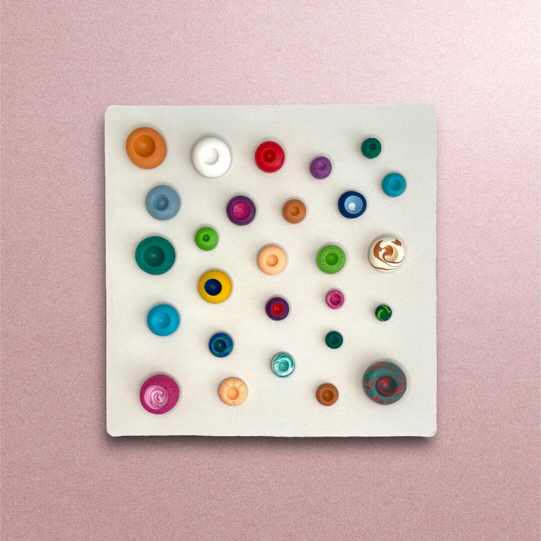 Polymer Clay Wall Art – Rainbow Drops Sculpture, Modern Decor - Etsy