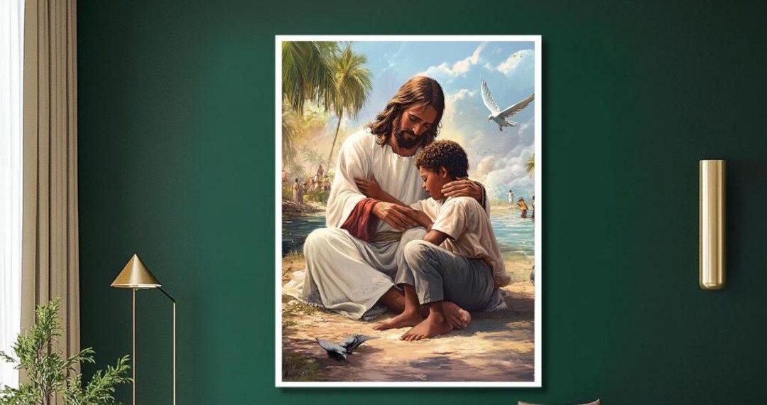 Compassionate Love Wall Art | Spiritual Beach Scene Canvas Print ...