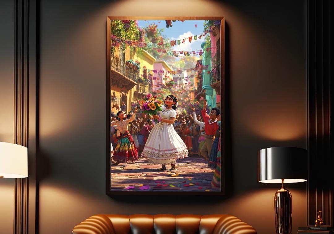 Mexican Fiesta Wall Art | Colorful Street Dance Canvas Print ...