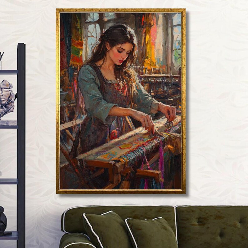 Medieval Weaver Wall Art Traditional Craft Canvas Print Artisan ...