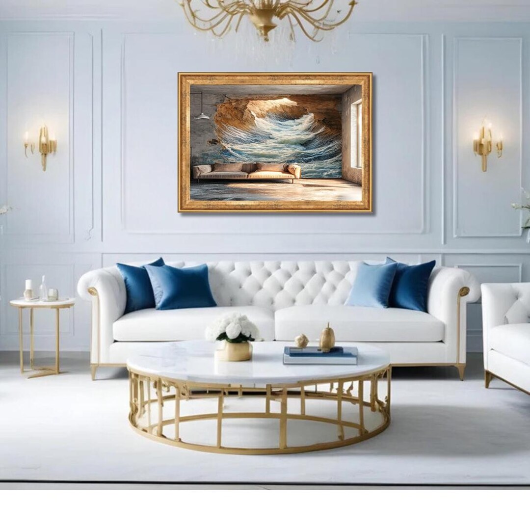 Ocean Wave 3D Wall Canvas - Dramatic Coastal Artwork for Modern Living ...