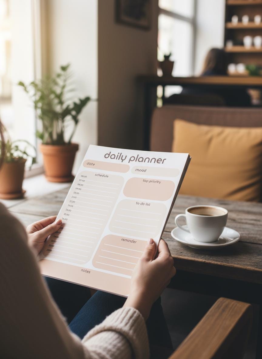 Minimalist Pink Digital Daily Planner | Hyperlinked PDF, Time Blocking ...