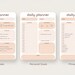 Minimalist Pink Digital Daily Planner | Hyperlinked PDF, Time Blocking ...