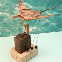Flying Manta Ray Automata | Wooden Kinetic Sculpture | Mechanical Manta ...