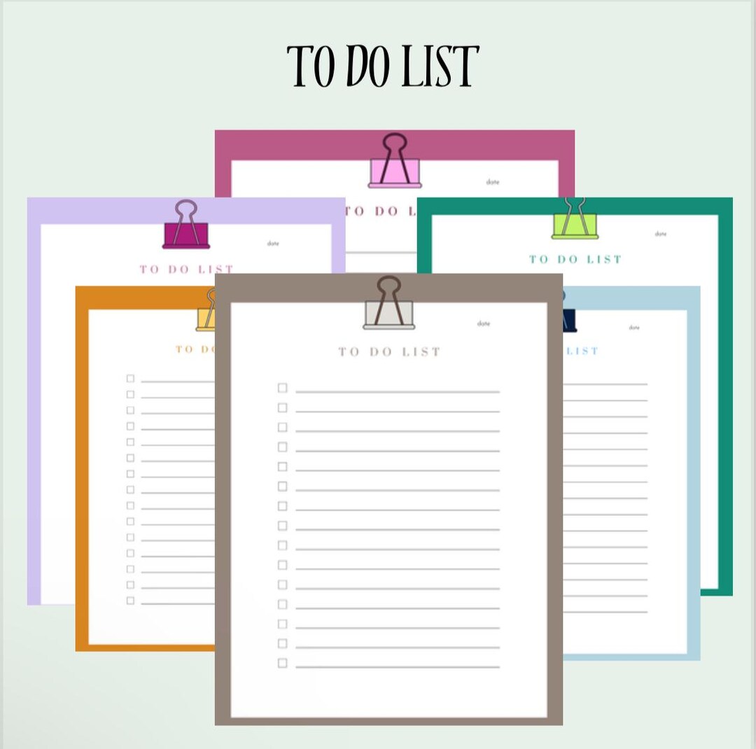 Printable To-do List | Digital Download | Colorful To-do Planner ...