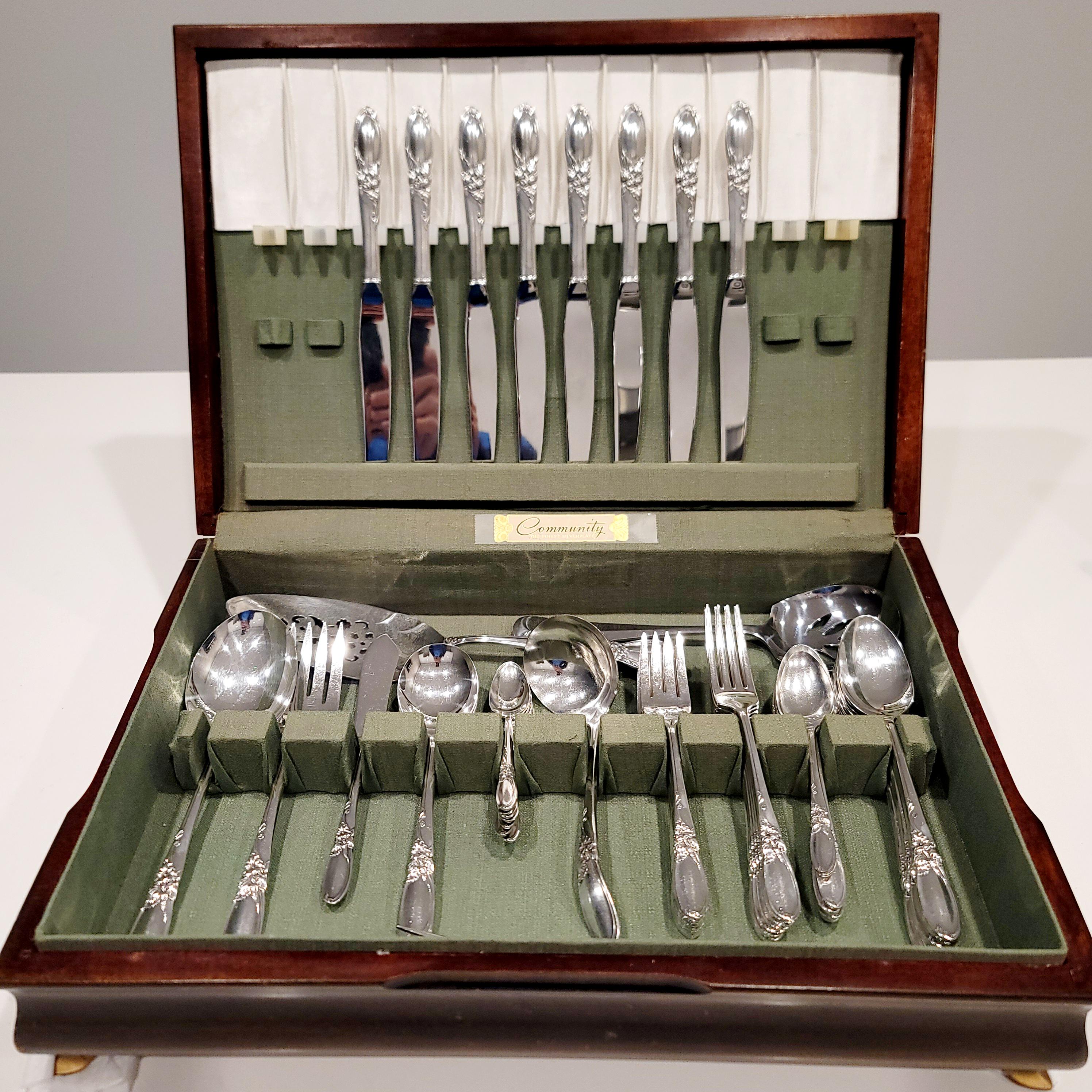 Vintage Community Silverplate Flatware Set “white Orchid” 1953 Pattern ...
