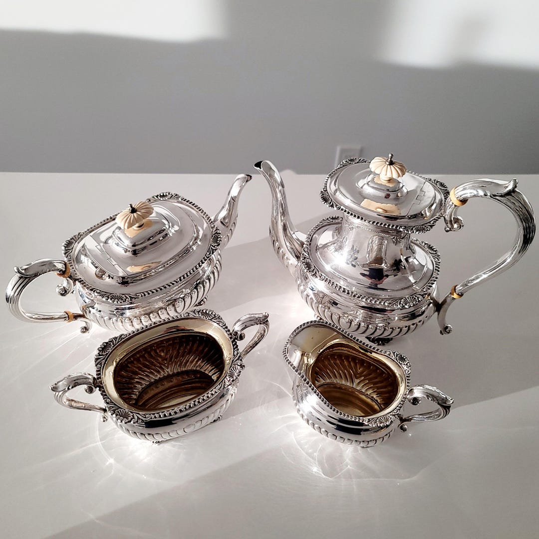 Renowned Canadian Silversmith：birks Regency Plate 4-piece Tea & Coffee ...