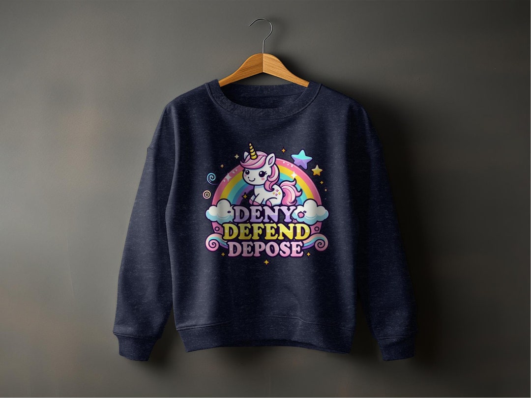 Deny Defend Depose Funny Sweatshirt, Unhinged Dark Humor Sweater, NYC ...