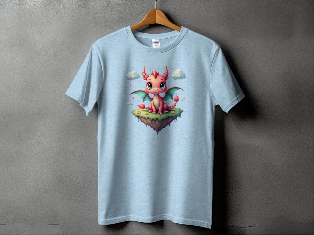 Adorable Dragon T-shirt for Kids and Adults, Fantasy Creature Tee, Cute ...