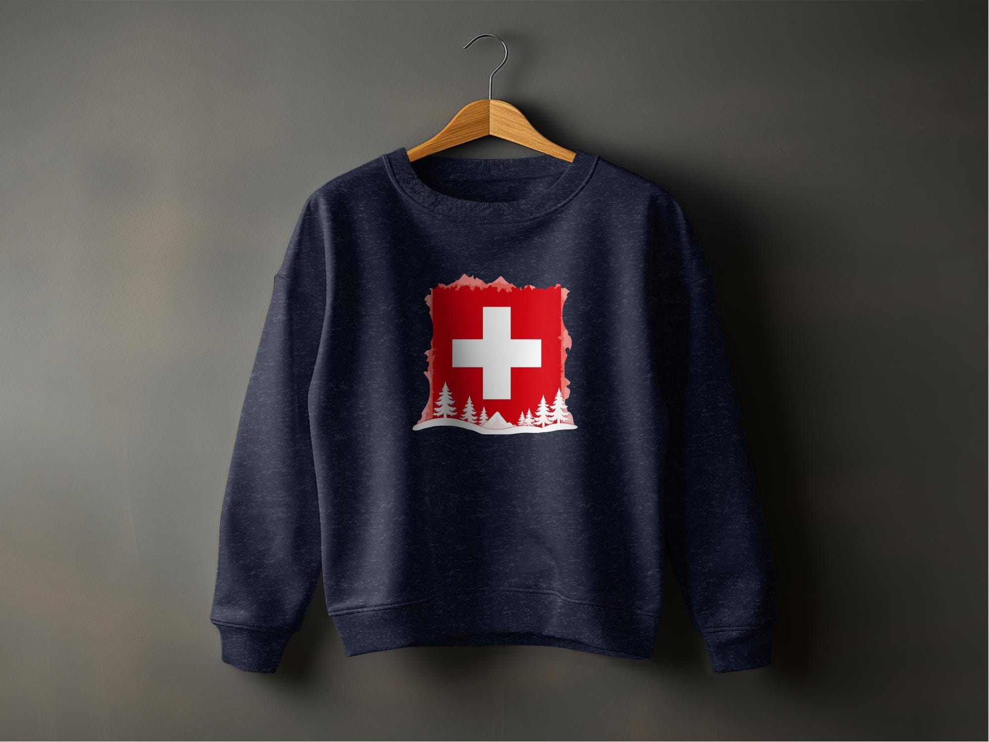 Swiss Alps Flag Sweatshirt, Switzerland Hoodie, Winter, Swiss Sweater ...