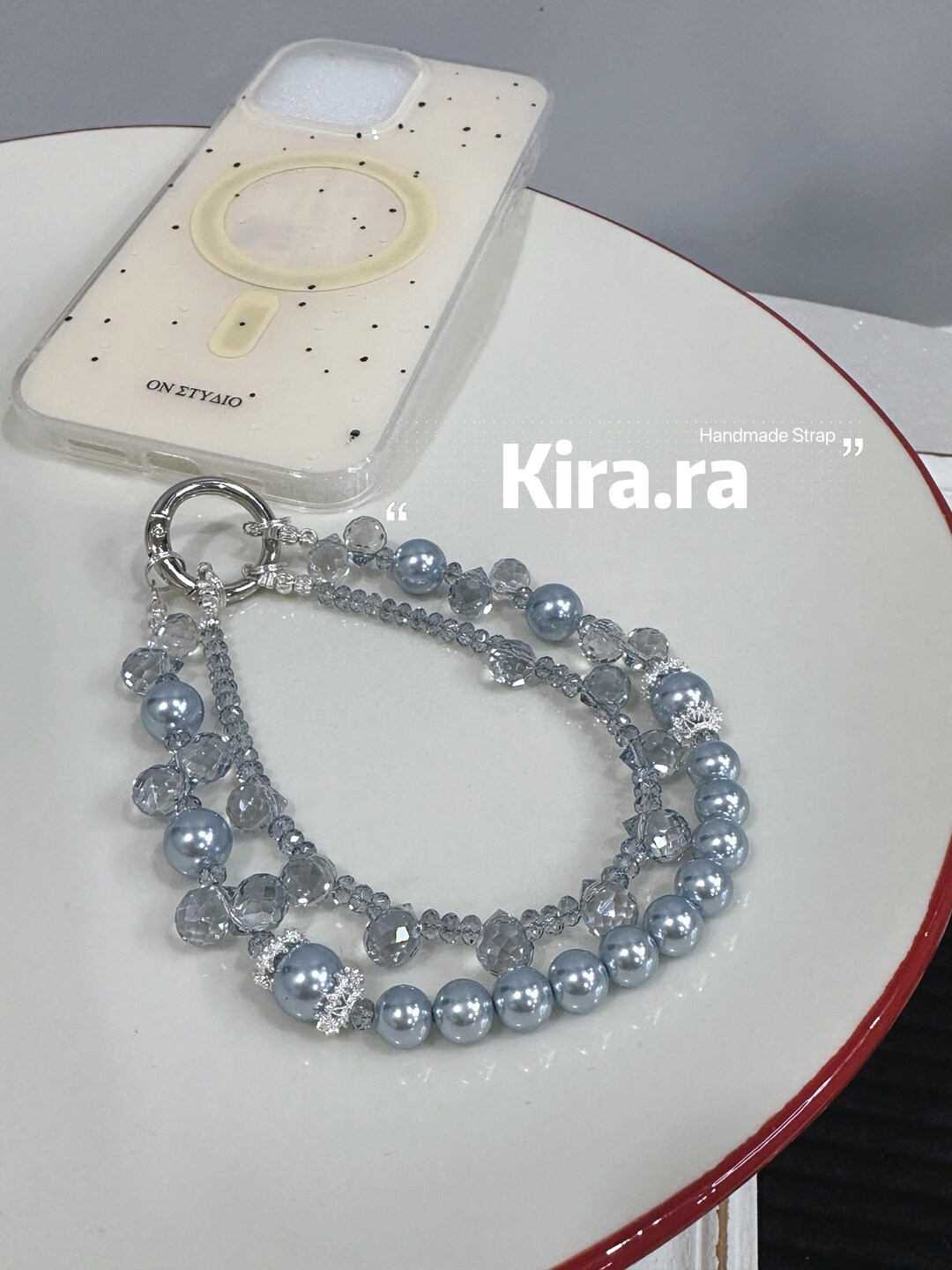 Blue Pearl Phone Charm, Crystal Phone Chain, Elegant Phone Charms ...