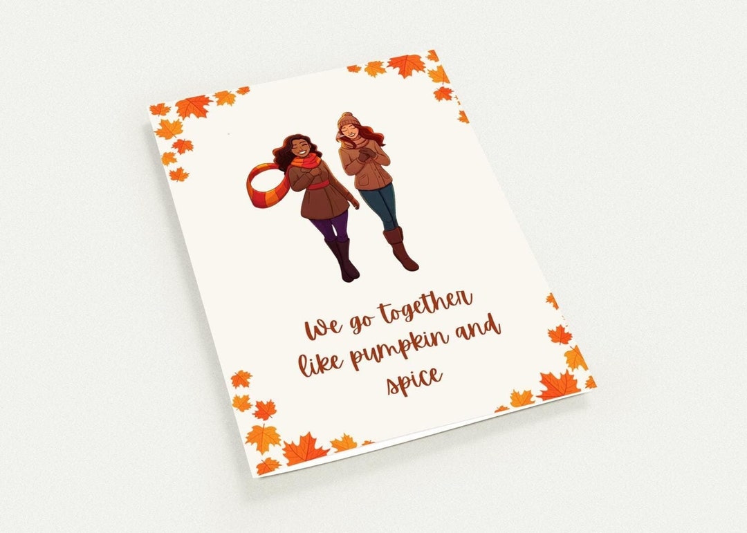 Friendship Greeting Card - We Go Together Like Pumpkin and Spice - Fall ...