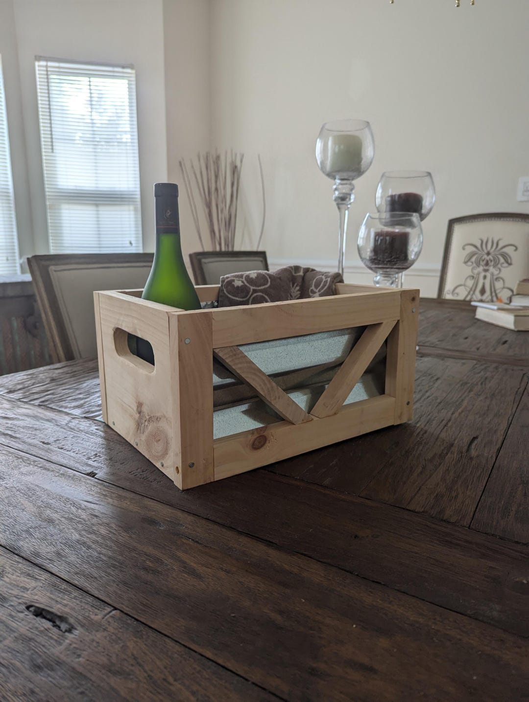 Wooden Crate With Corrugated Metal - Etsy