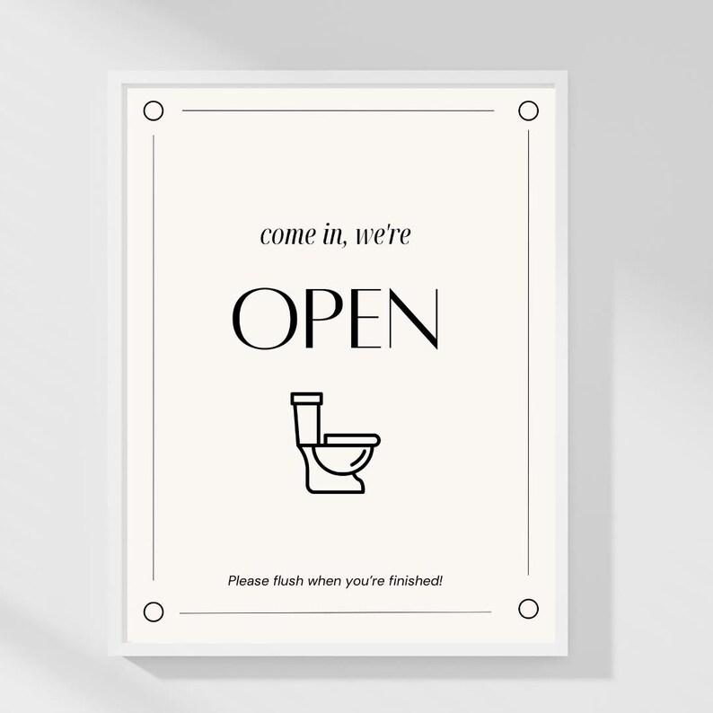 Printable Toilet Signs • Toilet Sign Decor • Bathroom Sign • Modern ...