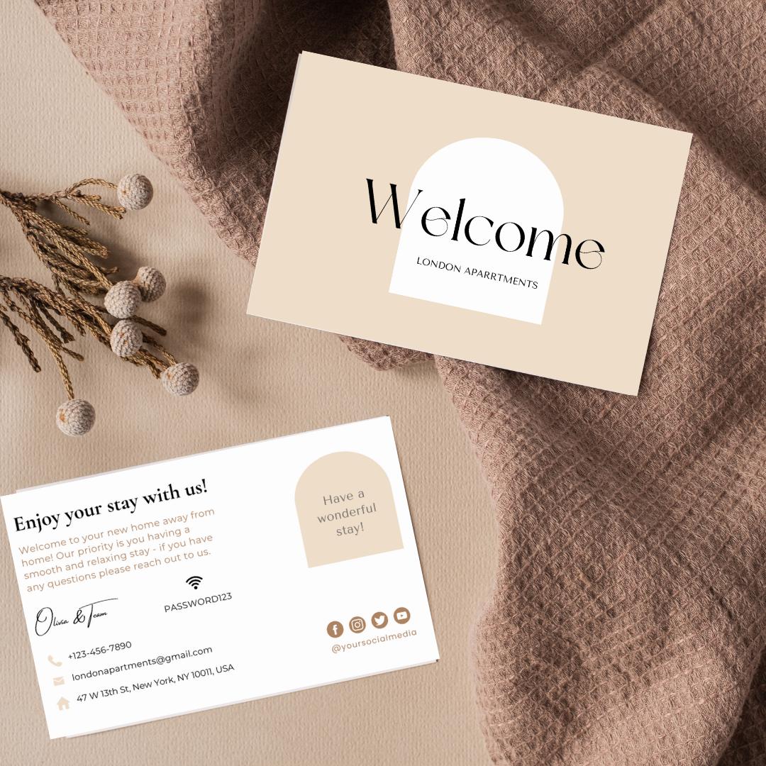 Airbnb Welcome Card Template, Custom Welcome Card for Hosts, Printable ...