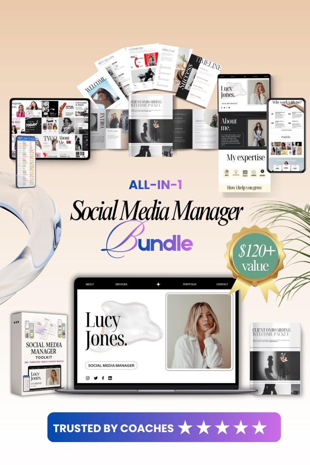 Social Media Manager Bundle (400+ Templates) • SMM Client Onboarding ...