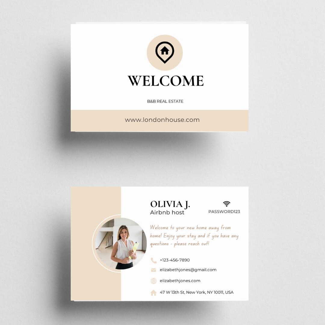 Airbnb Welcome Card Template, Custom Welcome Card for Hosts, Printable ...