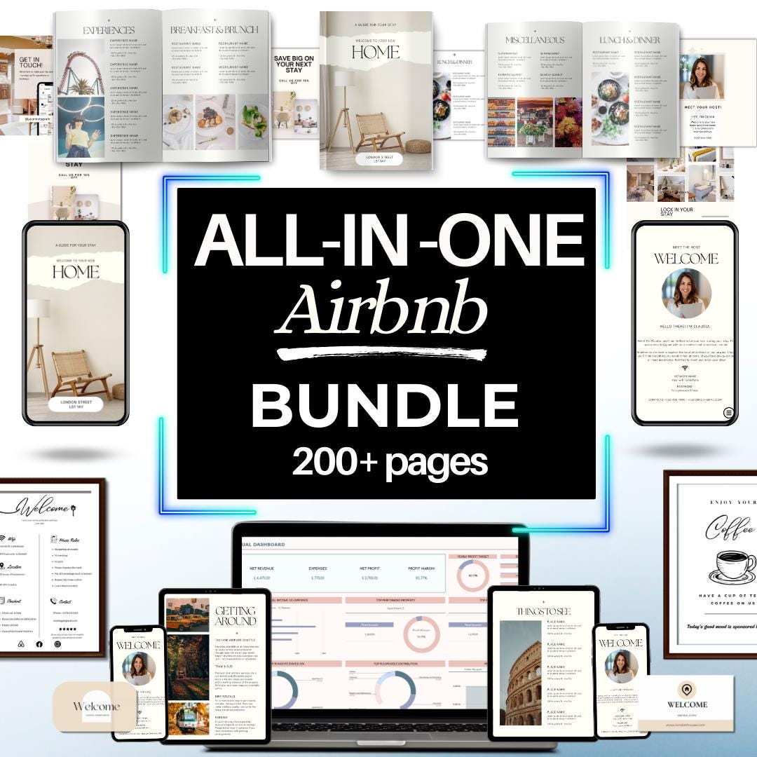 Digital Airbnb Host Bundle Printable, Airbnb Sign Bundle, Printable ...