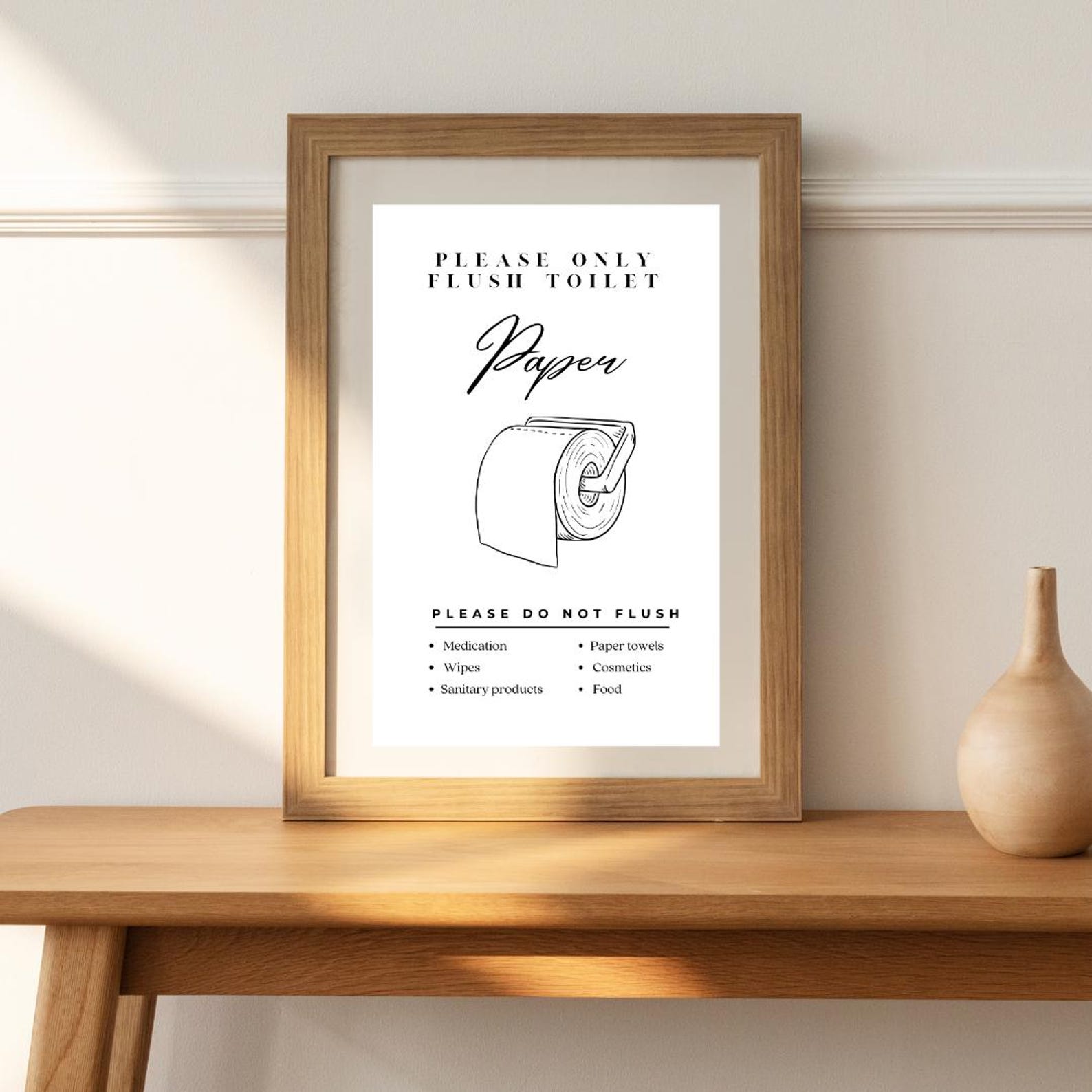 Printable Toilet Signs, Toilet Sign Decor, Bathroom Sign, Modern Toilet ...