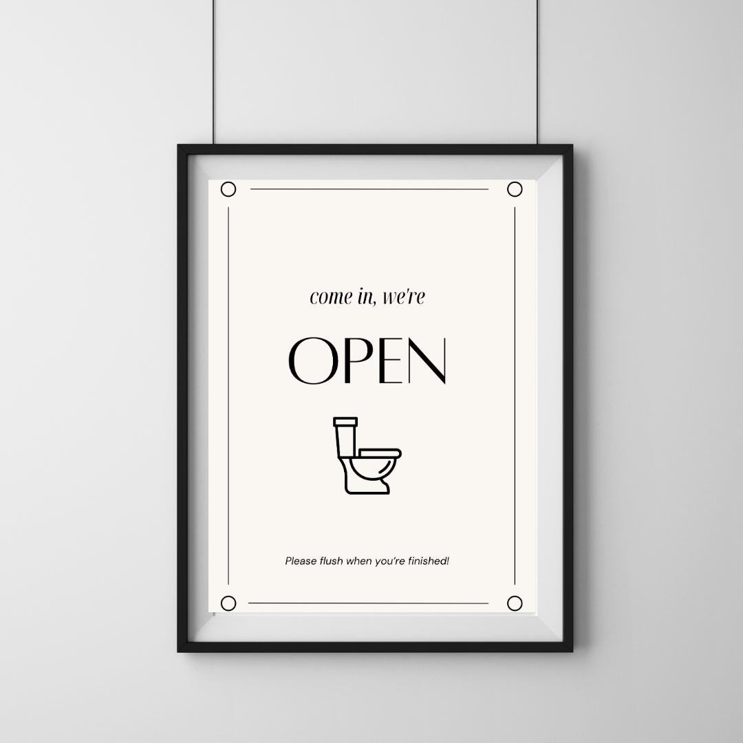 Printable Toilet Signs • Toilet Sign Decor • Bathroom Sign • Modern ...