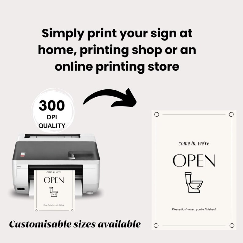 Printable Toilet Signs • Toilet Sign Decor • Bathroom Sign • Modern ...