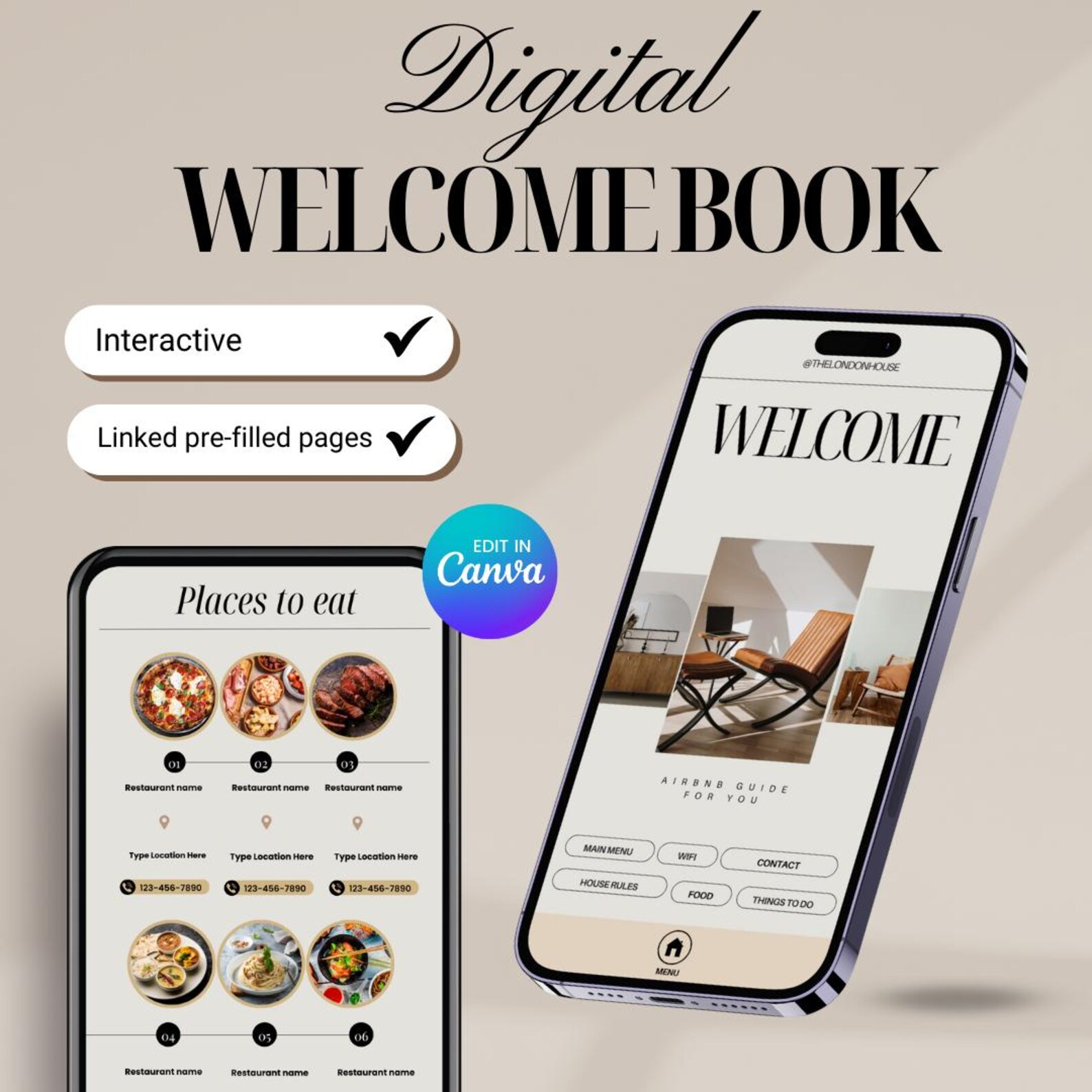 Digital Airbnb Welcome Book Template, Interactive Airbnb Guestbook ...