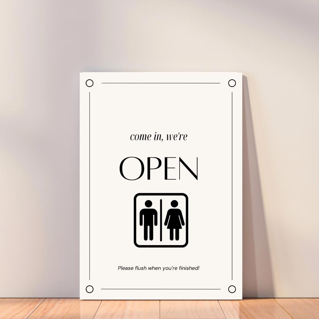 Printable Toilet Signs • Toilet Sign Decor • Bathroom Sign • Modern ...