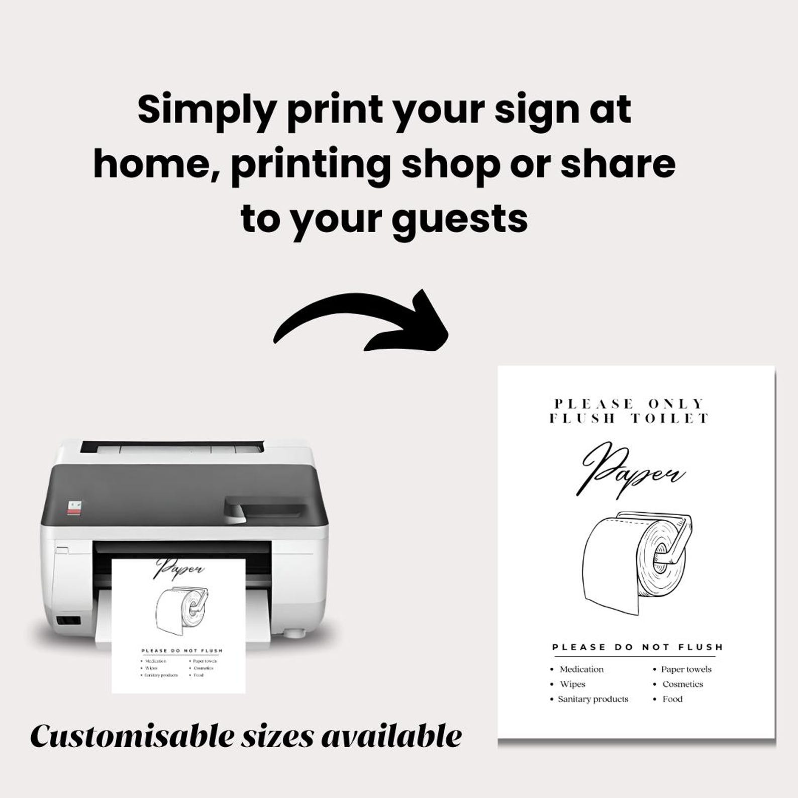 Printable Toilet Signs • Toilet Sign Decor • Bathroom Sign • Modern ...