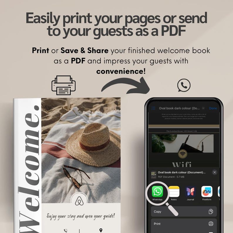 Digital Airbnb Welcome Book Template, Beach Airbnb Welcome Guide Book ...