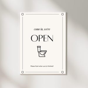 Printable Toilet Signs • Toilet Sign Decor • Bathroom Sign • Modern ...