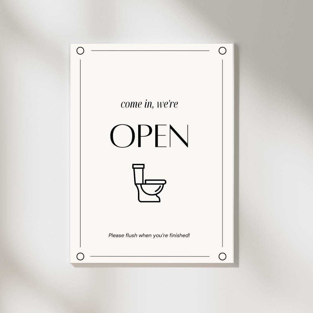 Printable Toilet Signs • Toilet Sign Decor • Bathroom Sign • Modern ...