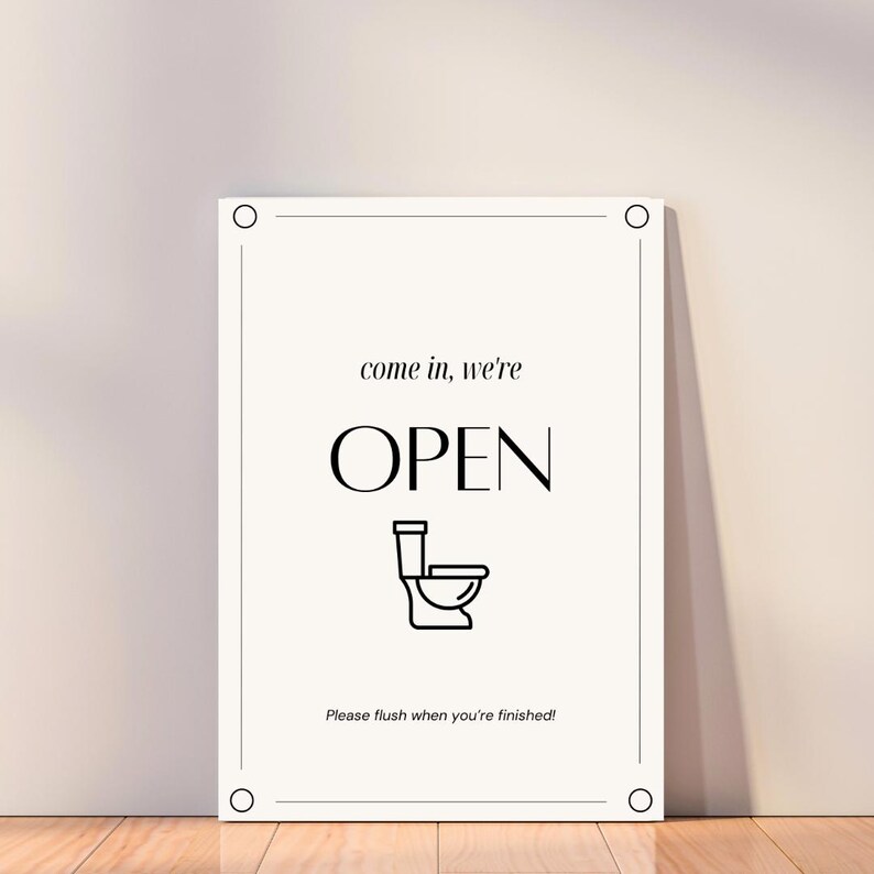 Printable Toilet Signs • Toilet Sign Decor • Bathroom Sign • Modern ...