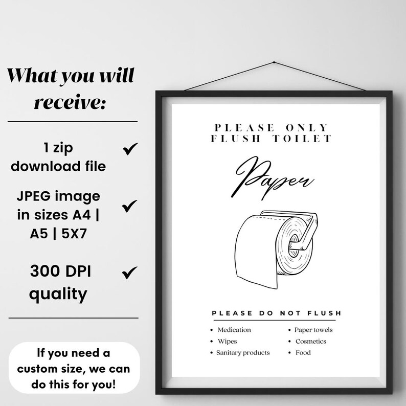 Printable Toilet Signs • Toilet Sign Decor • Bathroom Sign • Modern ...