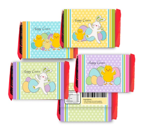 Easter Bunny and Chick Candy Bar Wrappers Printable DIY | Etsy