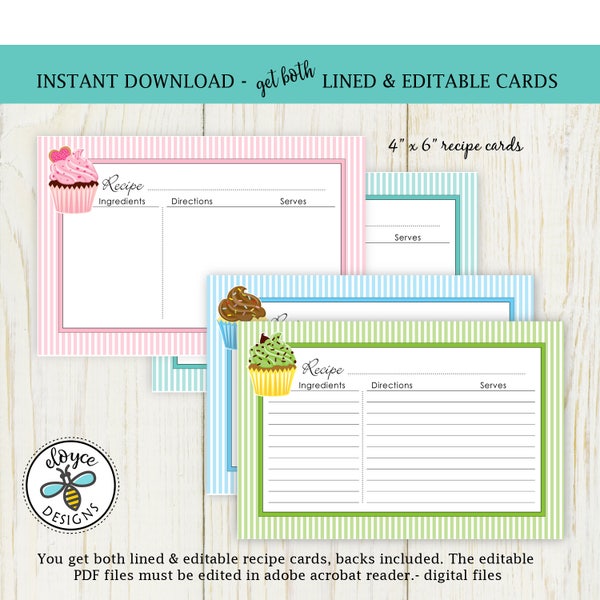 Recipe Cards - Etsy