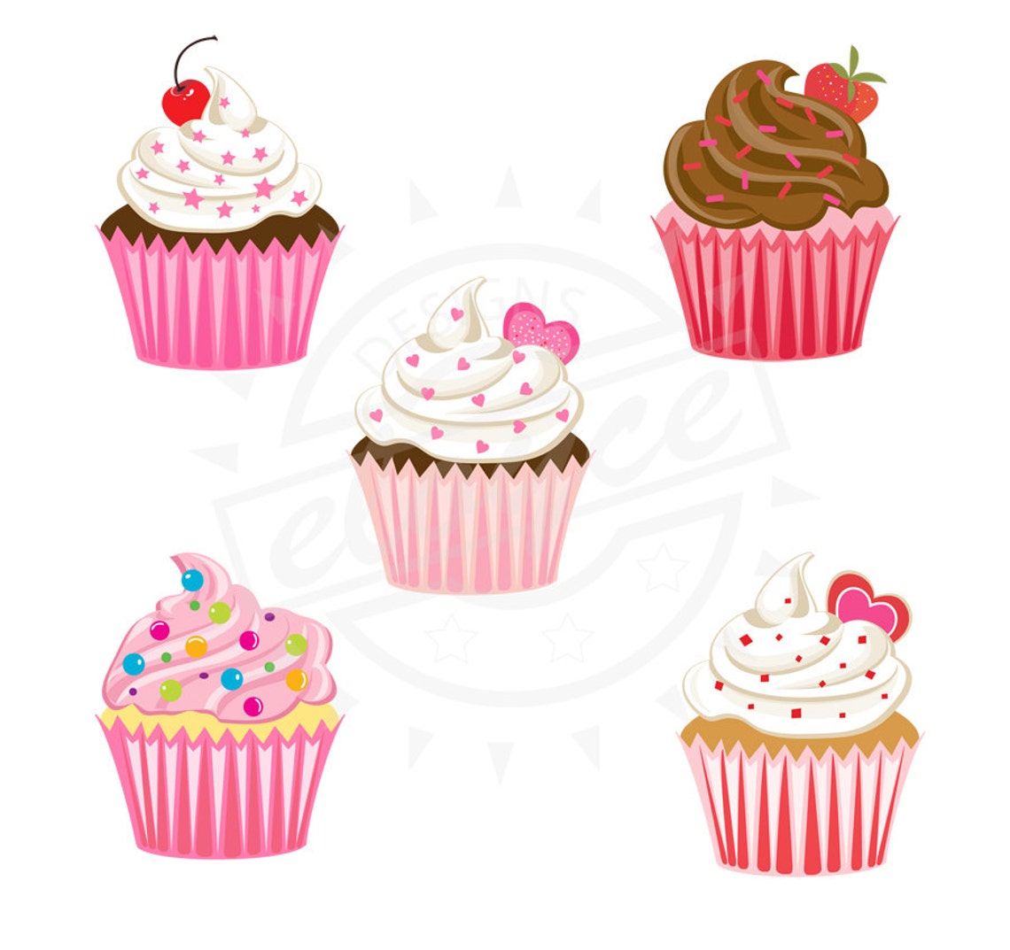Cupcake Clipart Digital for Scrapbooking, Stationery, Etc Instant ...