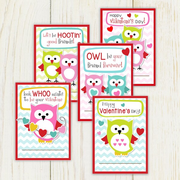 Owl Valentine Card - Etsy