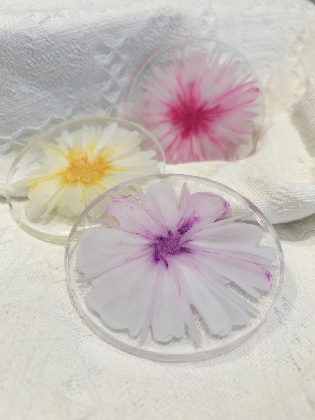 Resin Coaster floral Fusion 3D Flower Handmade Perfect for Gifting and ...