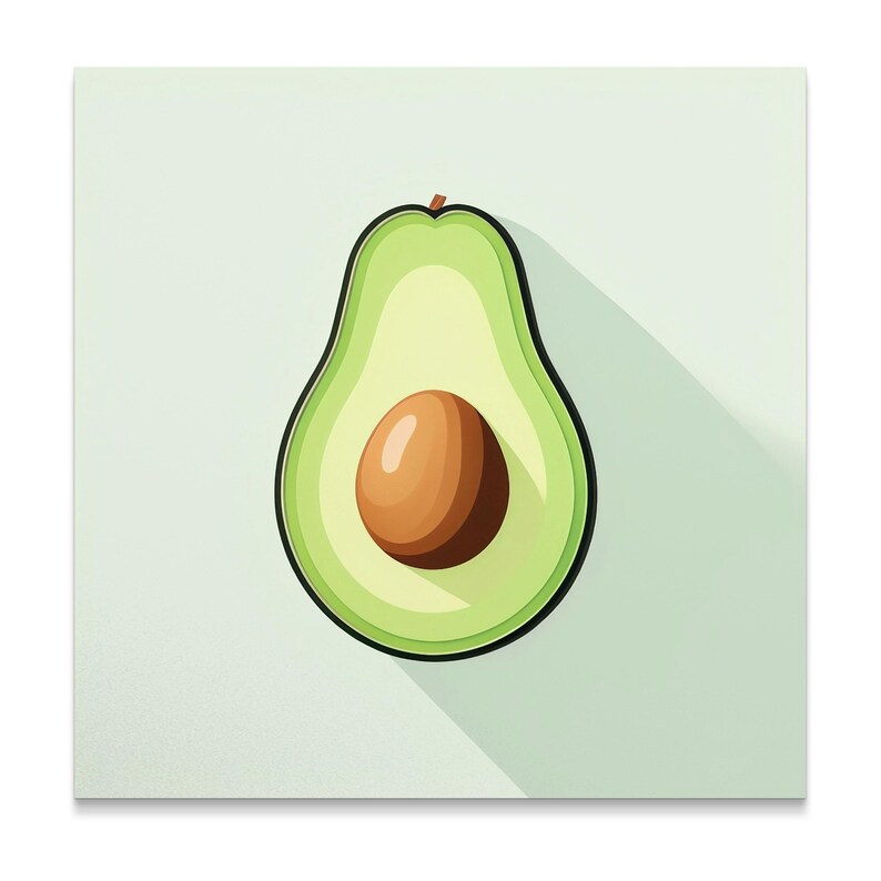 Minimalist Avocado Art Print, Modern Kitchen Decor (12x18) - Etsy