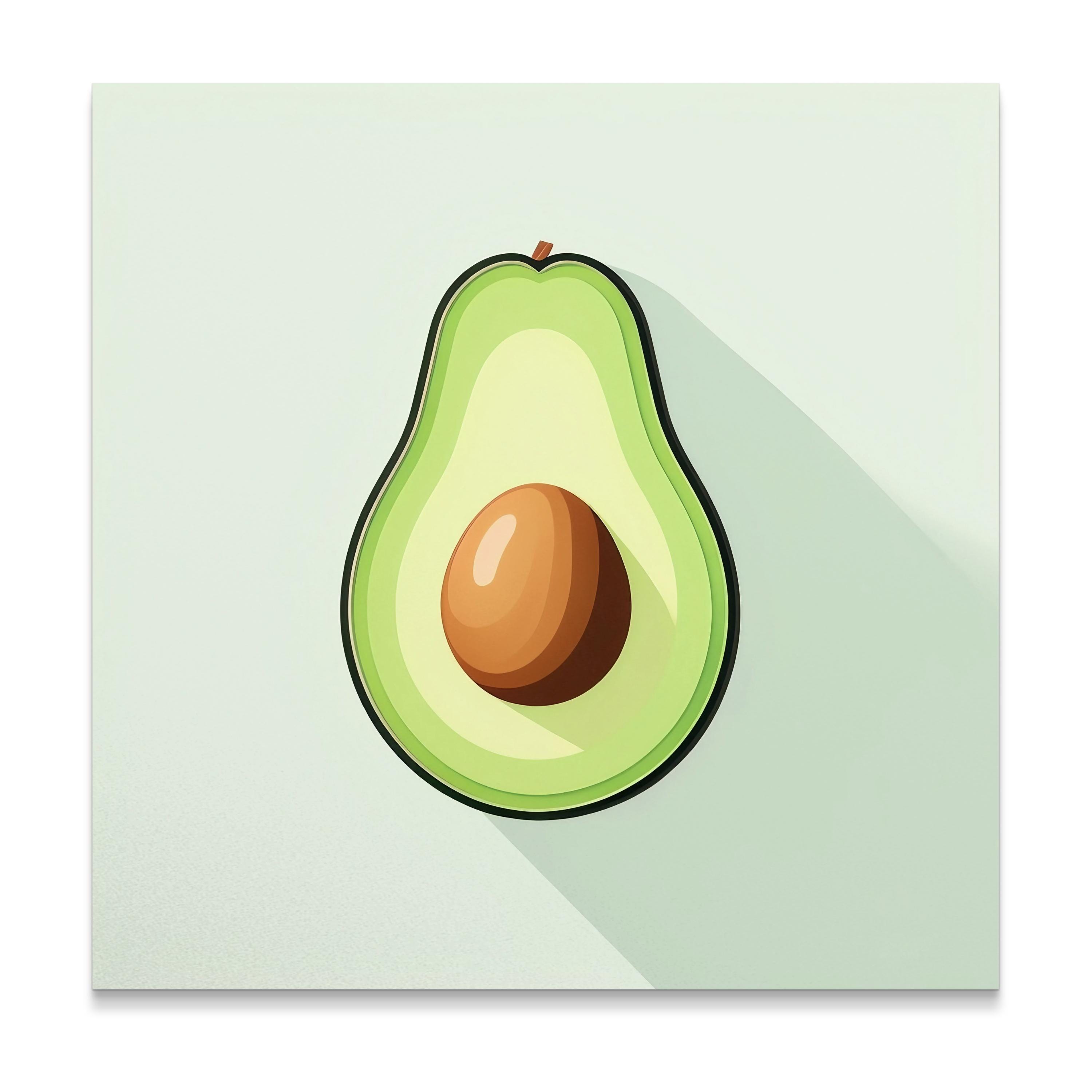 Minimalist Avocado Art Print, Modern Kitchen Decor (12x18) - Etsy