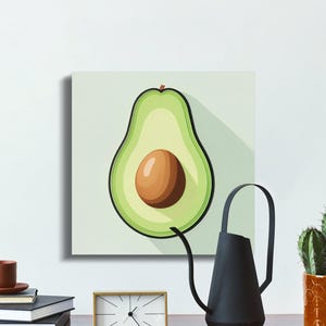 Minimalist Avocado Art Print, Modern Kitchen Decor (12x18) - Etsy