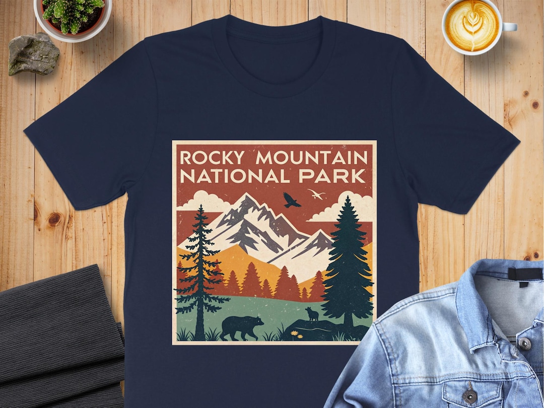 Rocky Mountain National Park T-shirt, Vintage National Park Poster Tee ...
