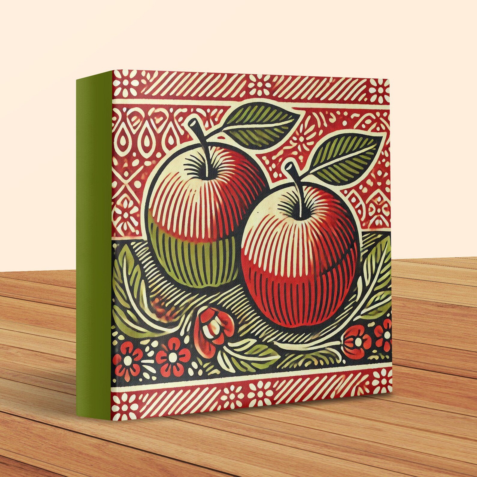 Vintage Apple Art Poster, Retro Kitchen Wall Decor, Fruit Illustration ...